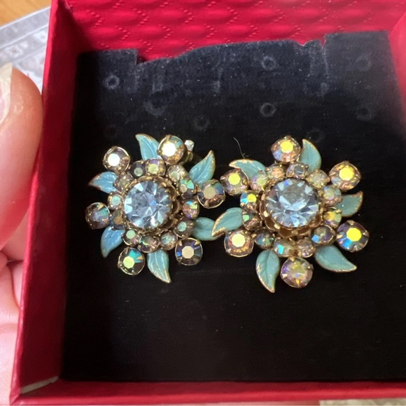 Albert Weiss | Jewelry | Albertweiss Elegant Blue Floral Earrings ...